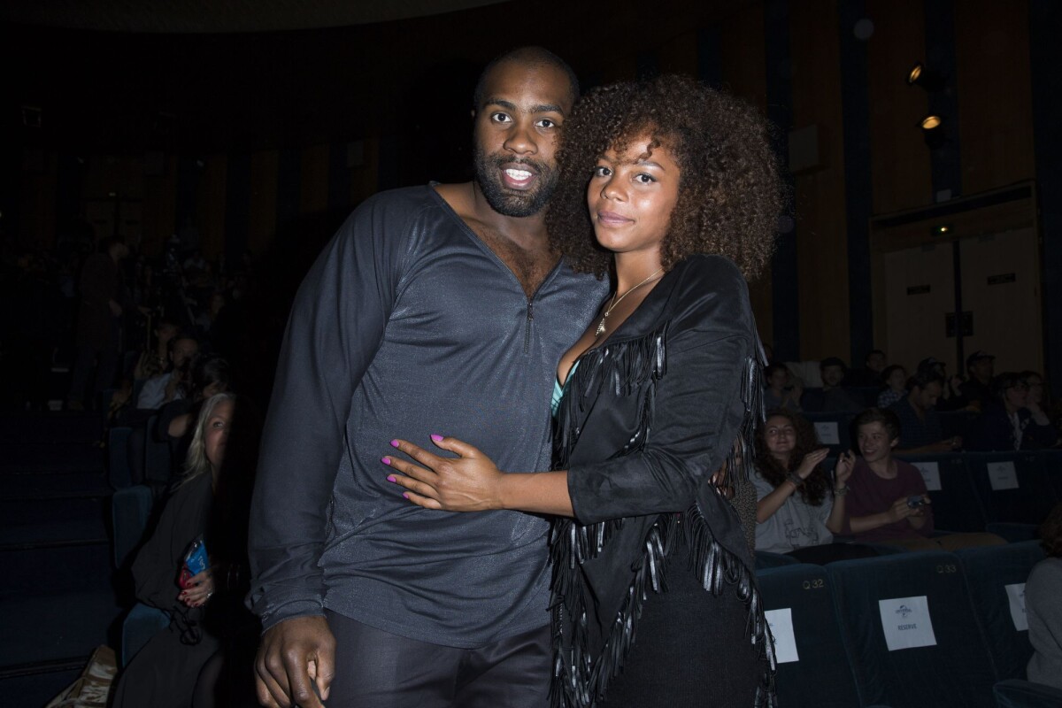 Photo : Teddy Riner avec sa compagne Luthna lors de la première de ...