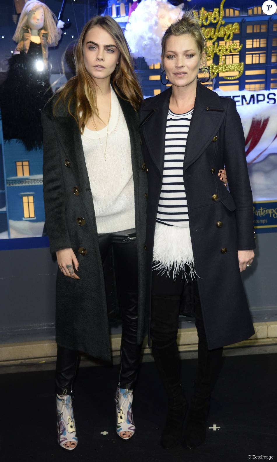 Cara Delevingne et Kate Moss à Paris, le 6 novembre 2014. - Purepeople