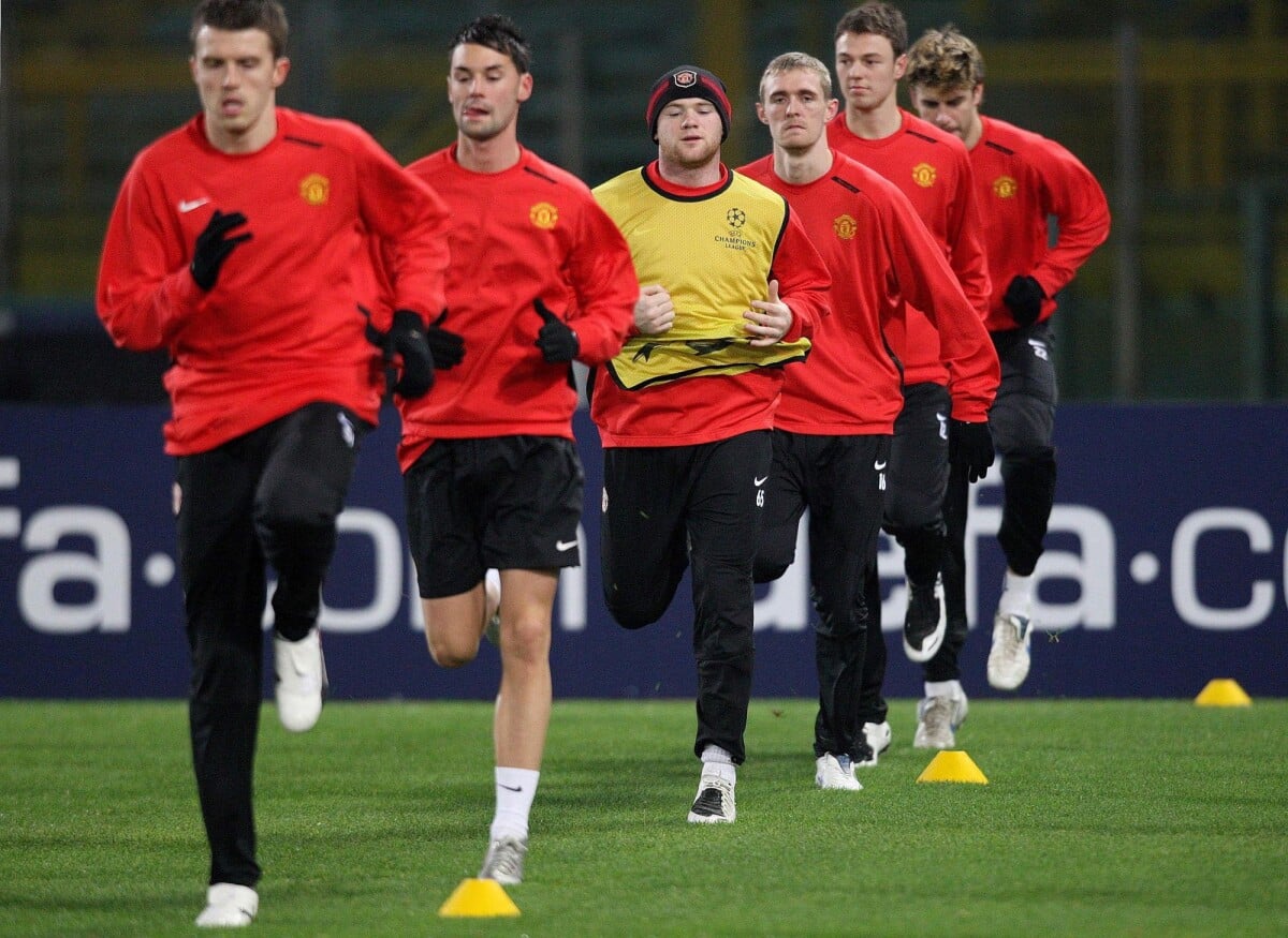 Photo : Michael Carrick, Chris Eagles, Wayne Rooney, Darren Fletcher ...