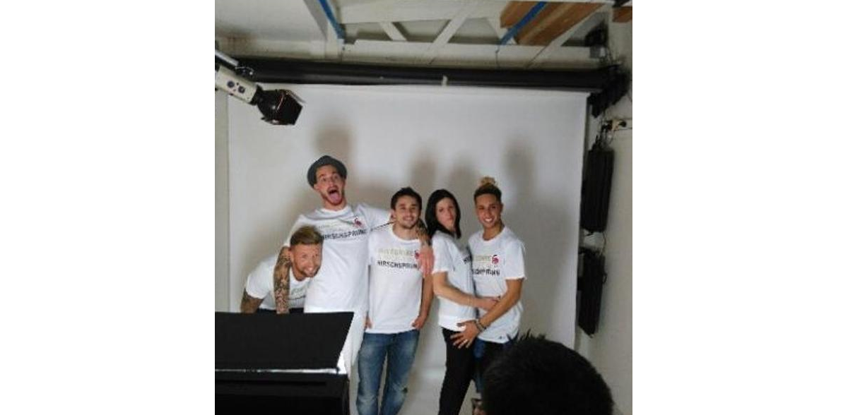 Photo : Benjamin Machet, Raphaël, Adrien et Eddy prennent la pose ...