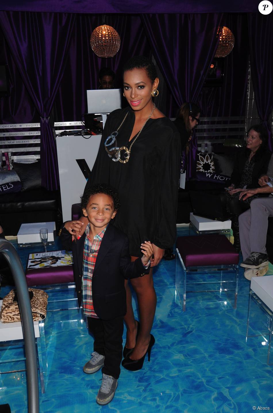 Solange Knowles et son fils Daniel Julez Smith lors de la Fashion Week ...