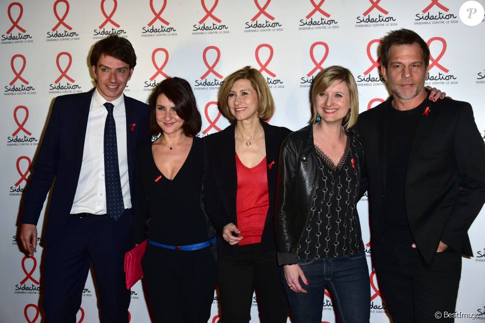 Les présentateurs de BFM TV à la Soirée de lancement du Sidaction 2016 ...