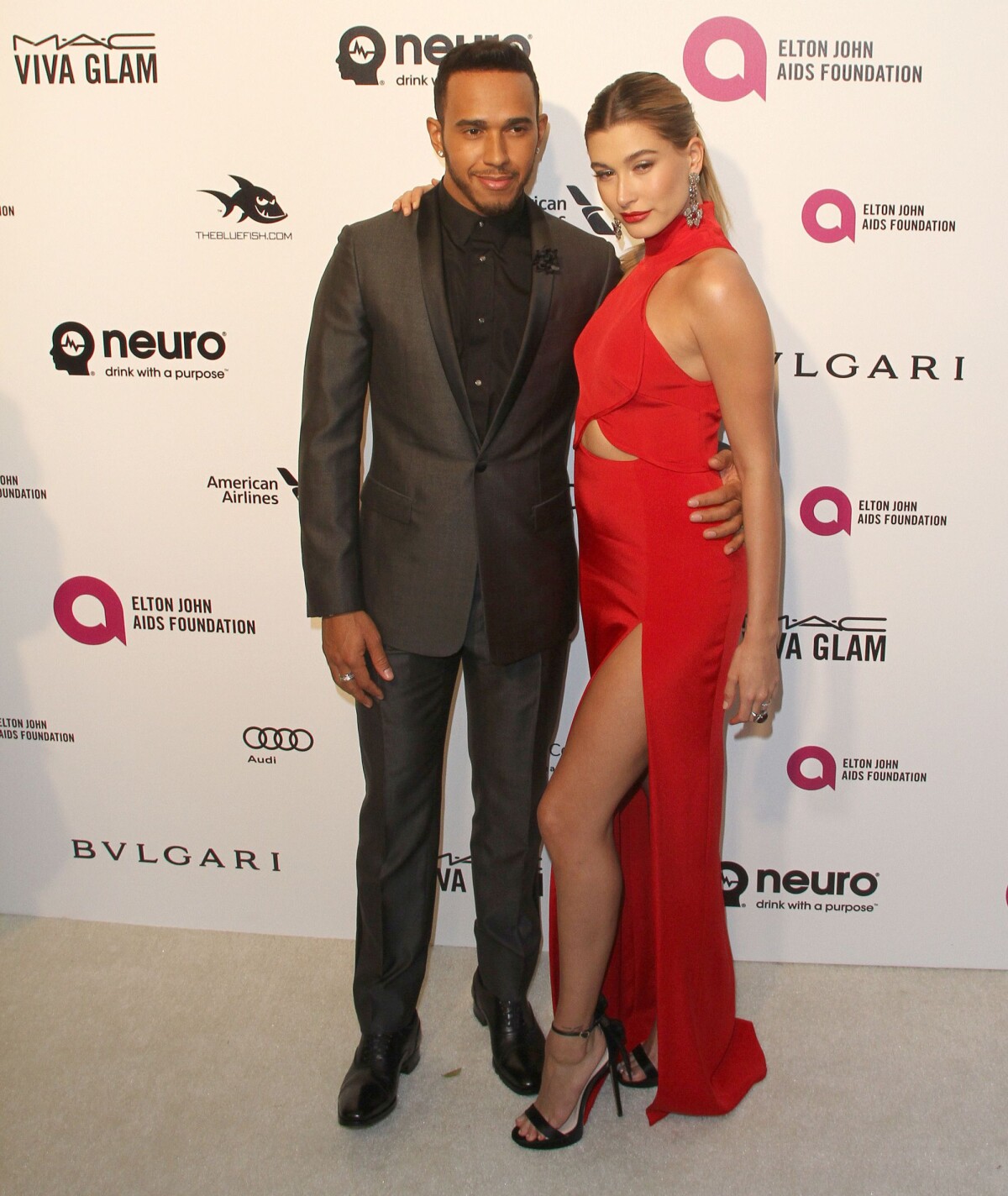 Photo : Lewis Hamilton et Hailey Baldwin à la soirée Elton John AIDS ...