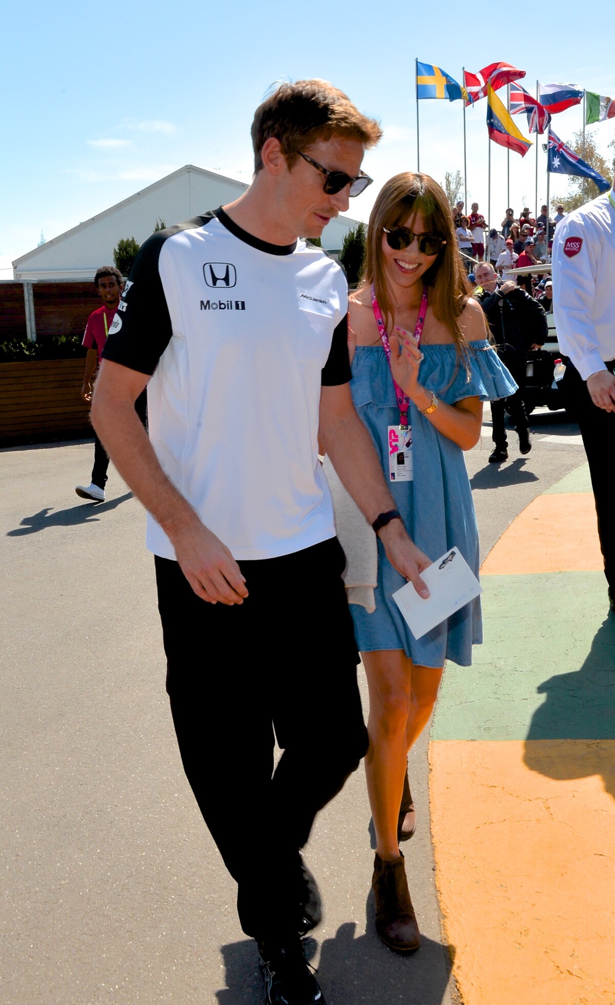 Photo : Jenson Button et Jessica Michibata le 14 mars 2015 au Grand ...