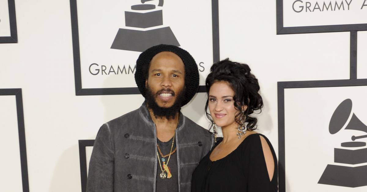 Ziggy Marley et sa femme Orly Marley à la 56eme ceremonie des Grammy Awards a Los Angeles le 26 ...