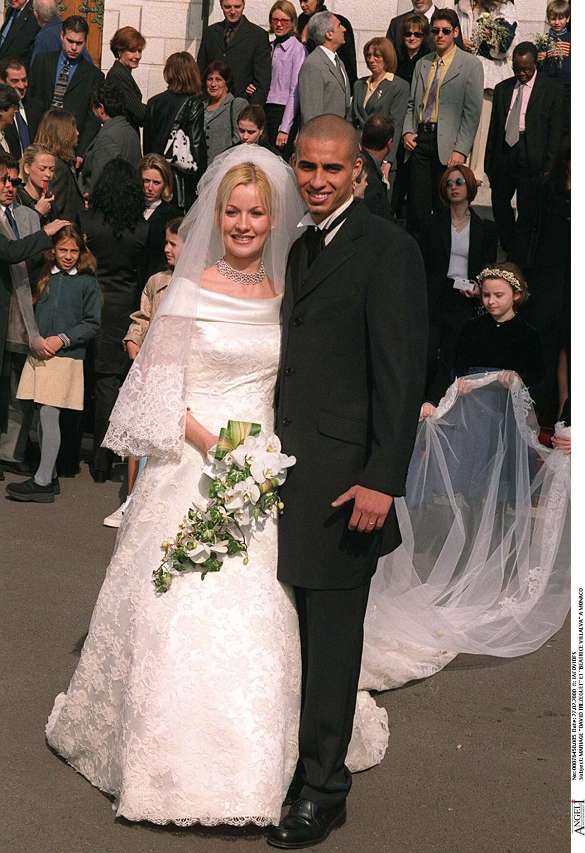 Photo : David Trezeguet et Beatriz (Beatrice) Villalba lors de leur ...