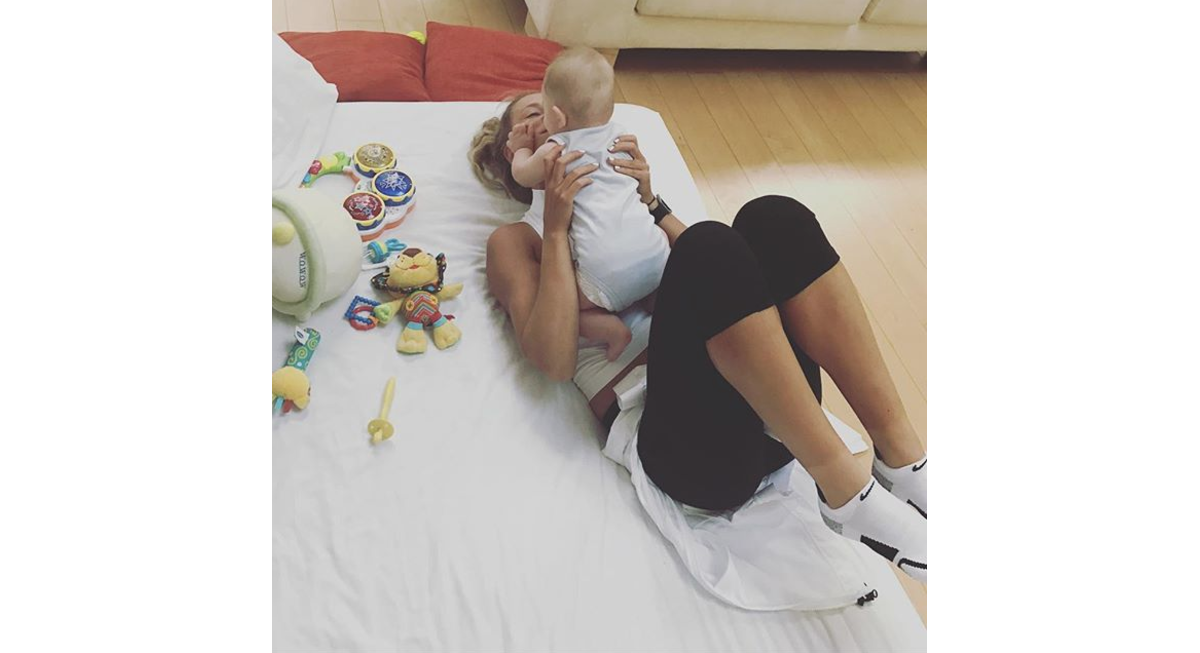 Photo : Victoria Azarenka et son fils Leo, né en décembre 2016. Photo ...