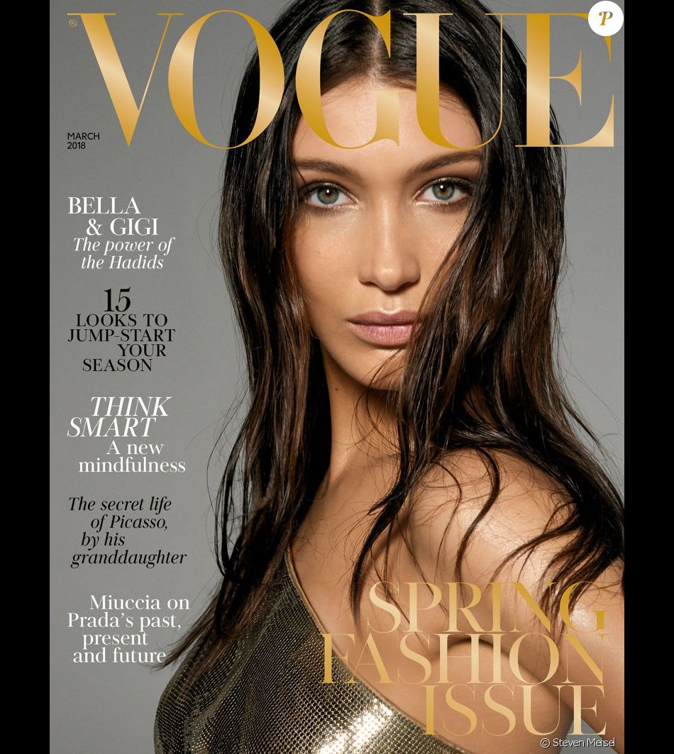Gigi et Bella Hadid en couverture du magazine British Vogue. Numéro de ...
