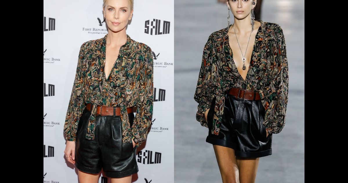 Charlize Theron habillée en Saint Laurent (collection printemps-été ... Charlize Theron habillée en Saint Laurent (collection printemps-été ...