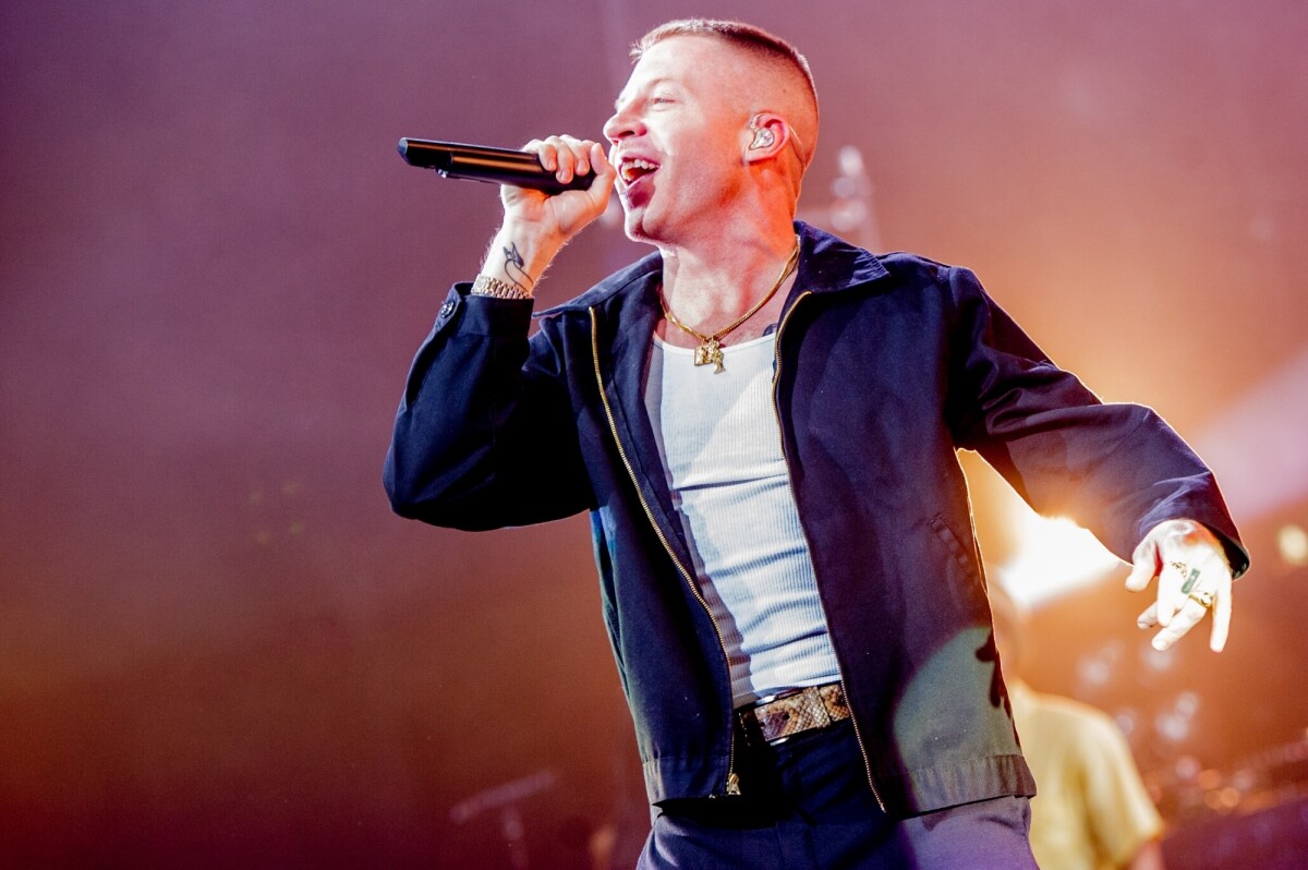 Photo : Macklemore en concert à Londres le 6 avril 2018. - Purepeople