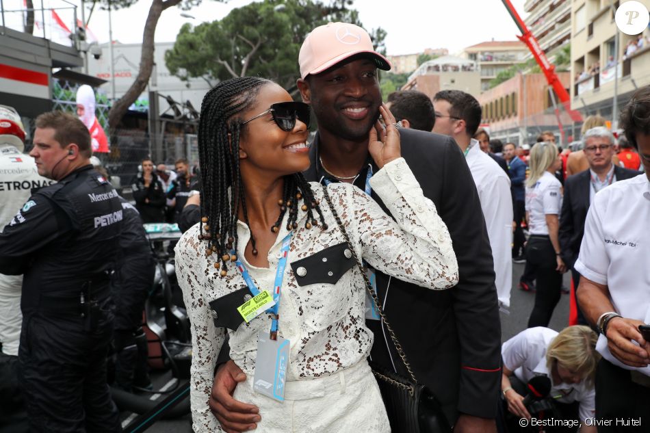 Dwyane Wade et sa femme Gabrielle Union au 76ème Grand Prix de Formule ...