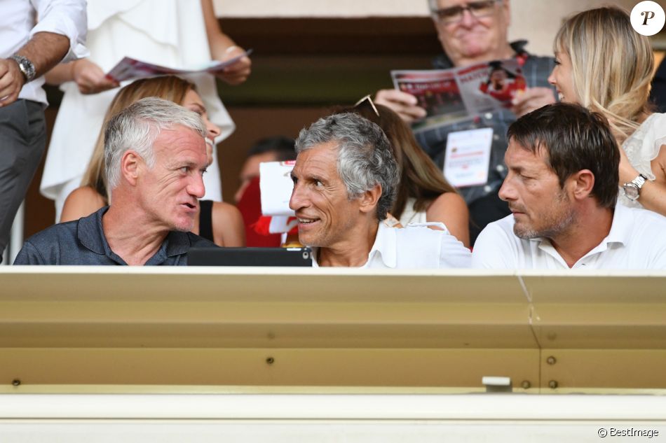 Didier Deschamps, Nagui, Cyril Rool, sa femme au second rang Mélanie ...