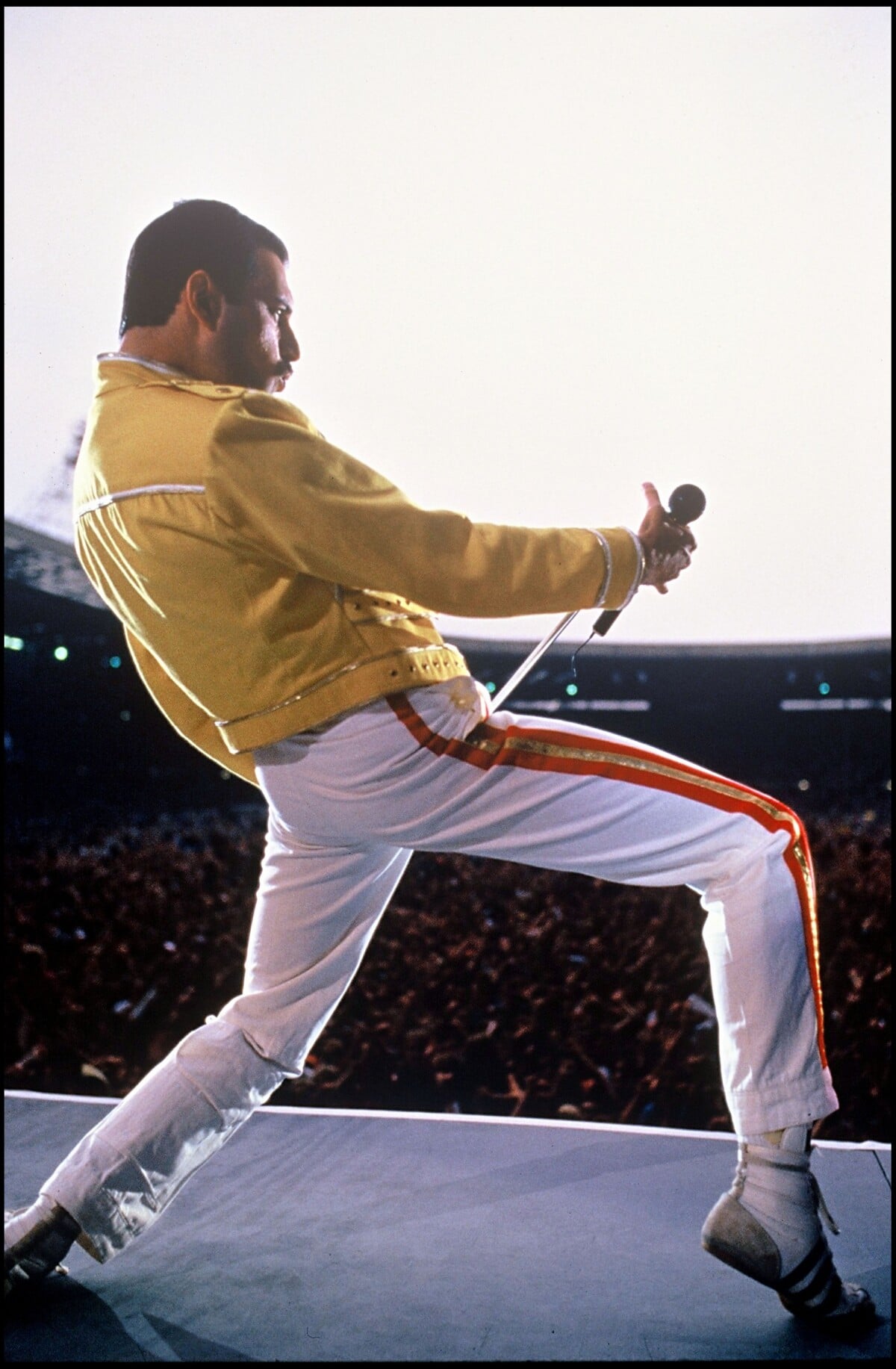 Photo : Freddie Mercury et Queen en concert au stade Wembley à Londres ...