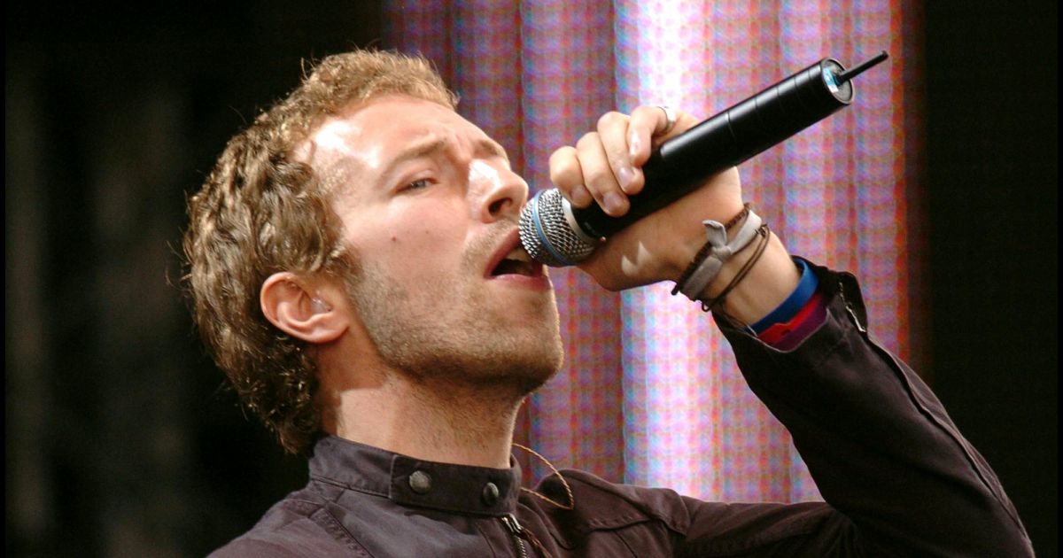 Chris Martin au concert Live 8 à Londres le 2 juillet 2005 - Purepeople