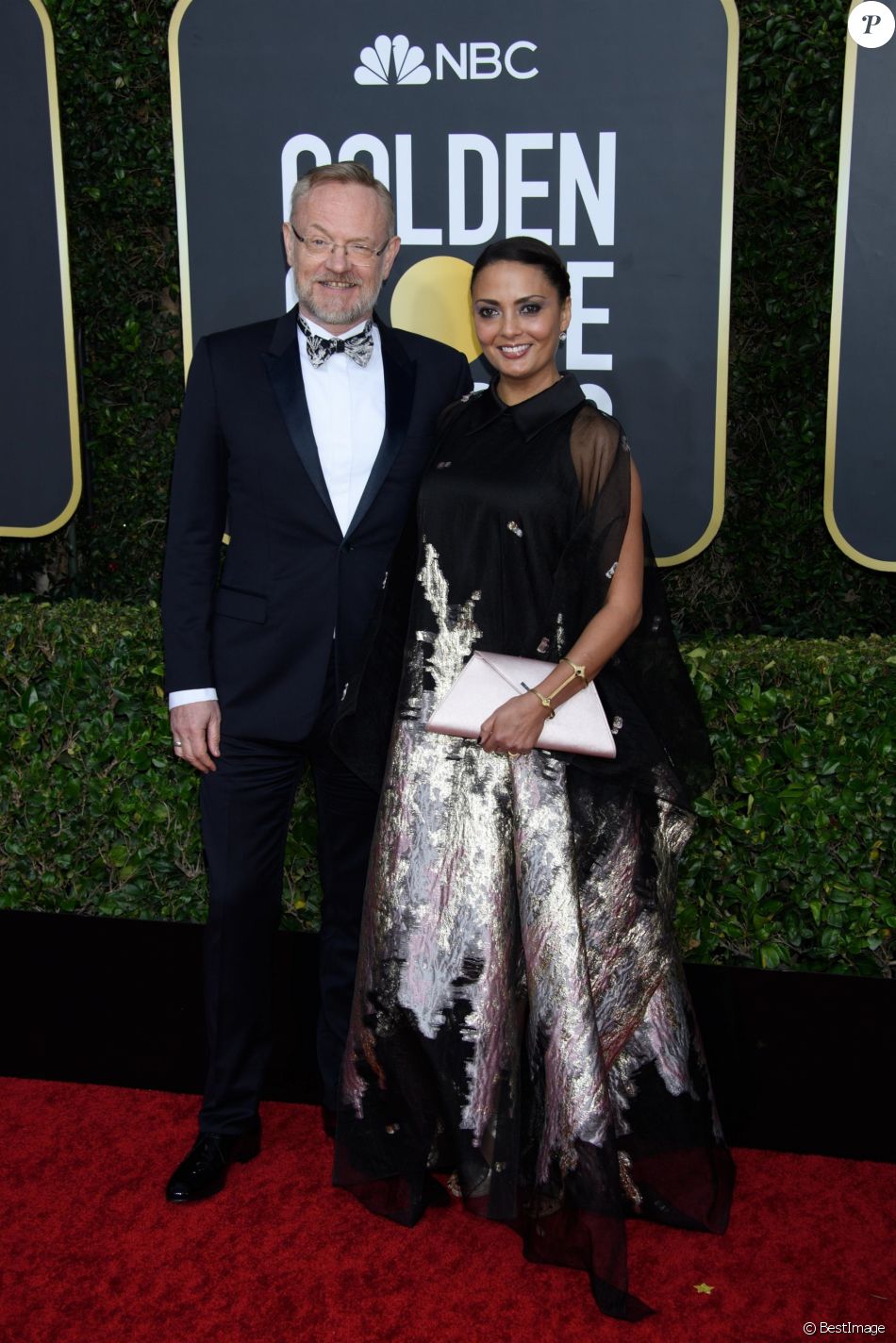Allegra Riggio et son mari Jared Harris - Photocall de la 77e cérémonie ...