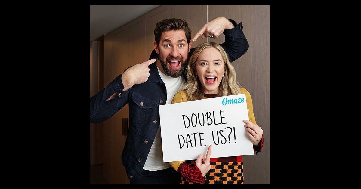 John Krasinski et son épouse Emily Blunt. Février 2020. - Purepeople