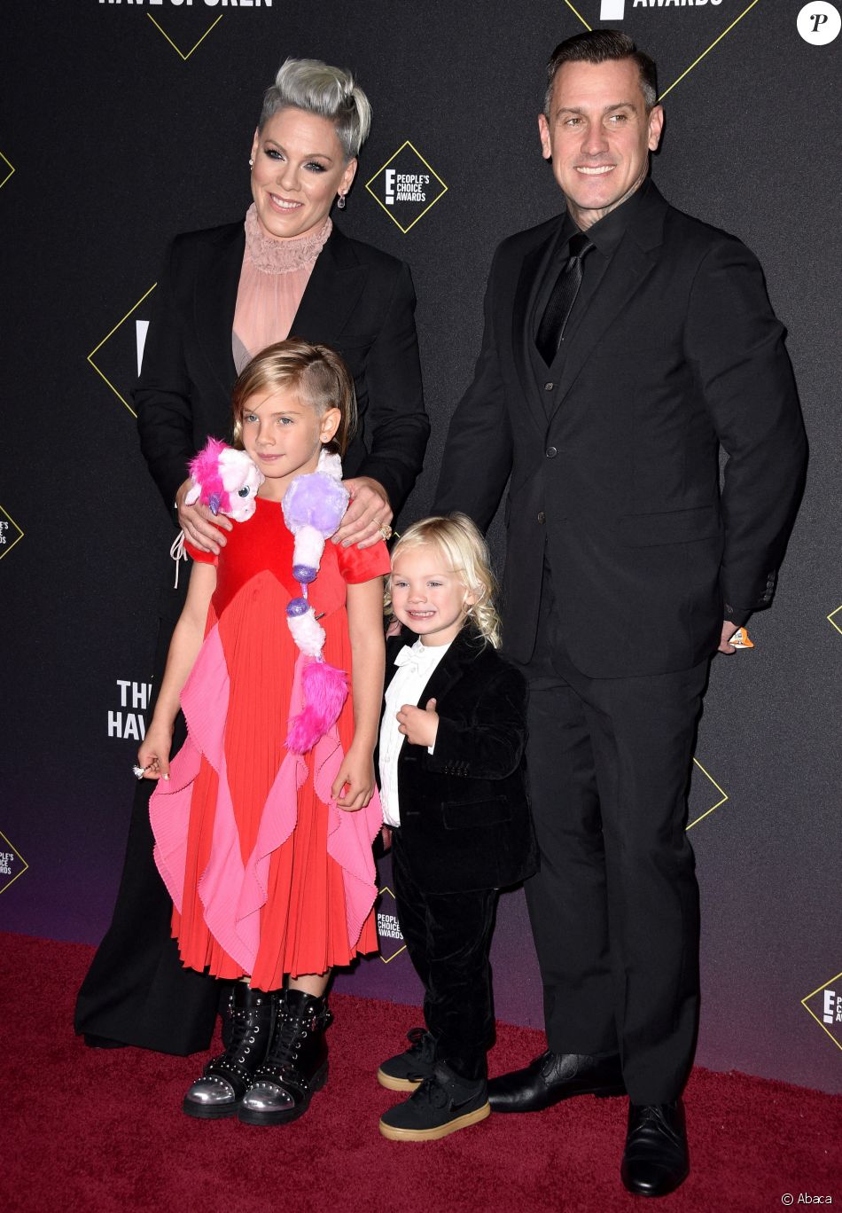 Pink, son mari Carey Hart et leurs deux enfants Willow et Jameson ...