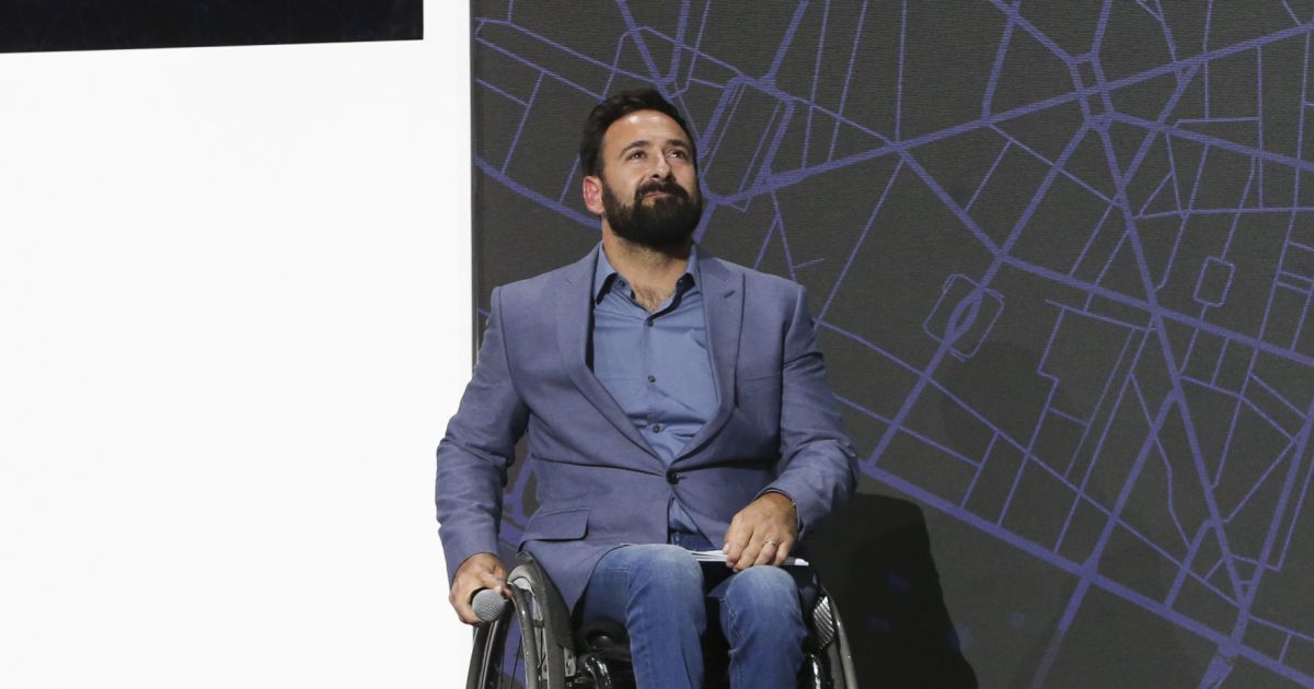 Michael Jeremiasz lors de la présentation du logo des Jeux Olympiques ...