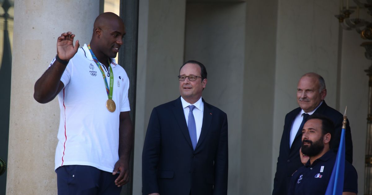 Teddy Riner, François Hollande et Michaël Jeremiasz - Les membres de la ...