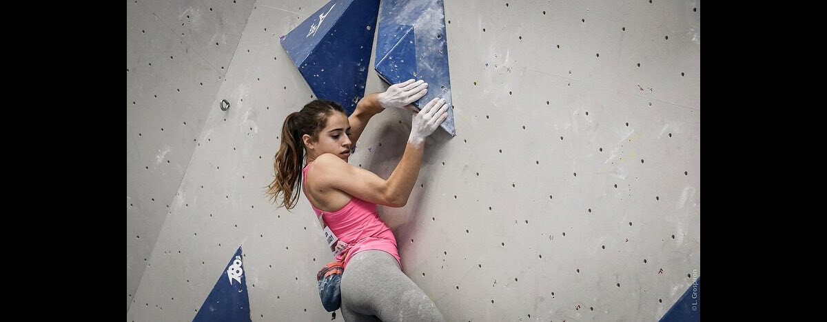 Photo : Luce Douady le 13 novembre 2018. Grand espoir de l'escalade ...