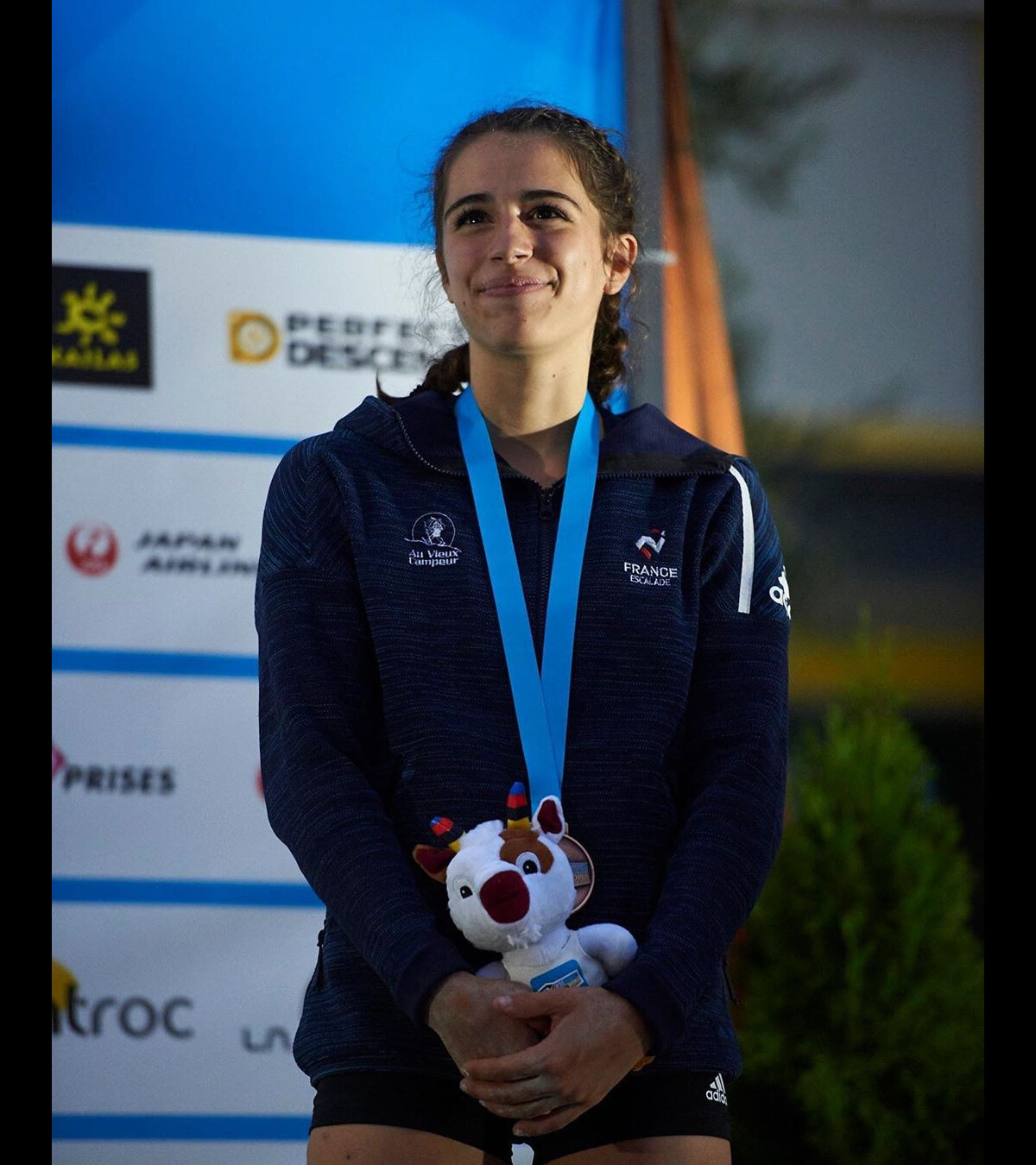 Photo : Luce Douady le 26 août 2019. Grand espoir de l'escalade, elle ...