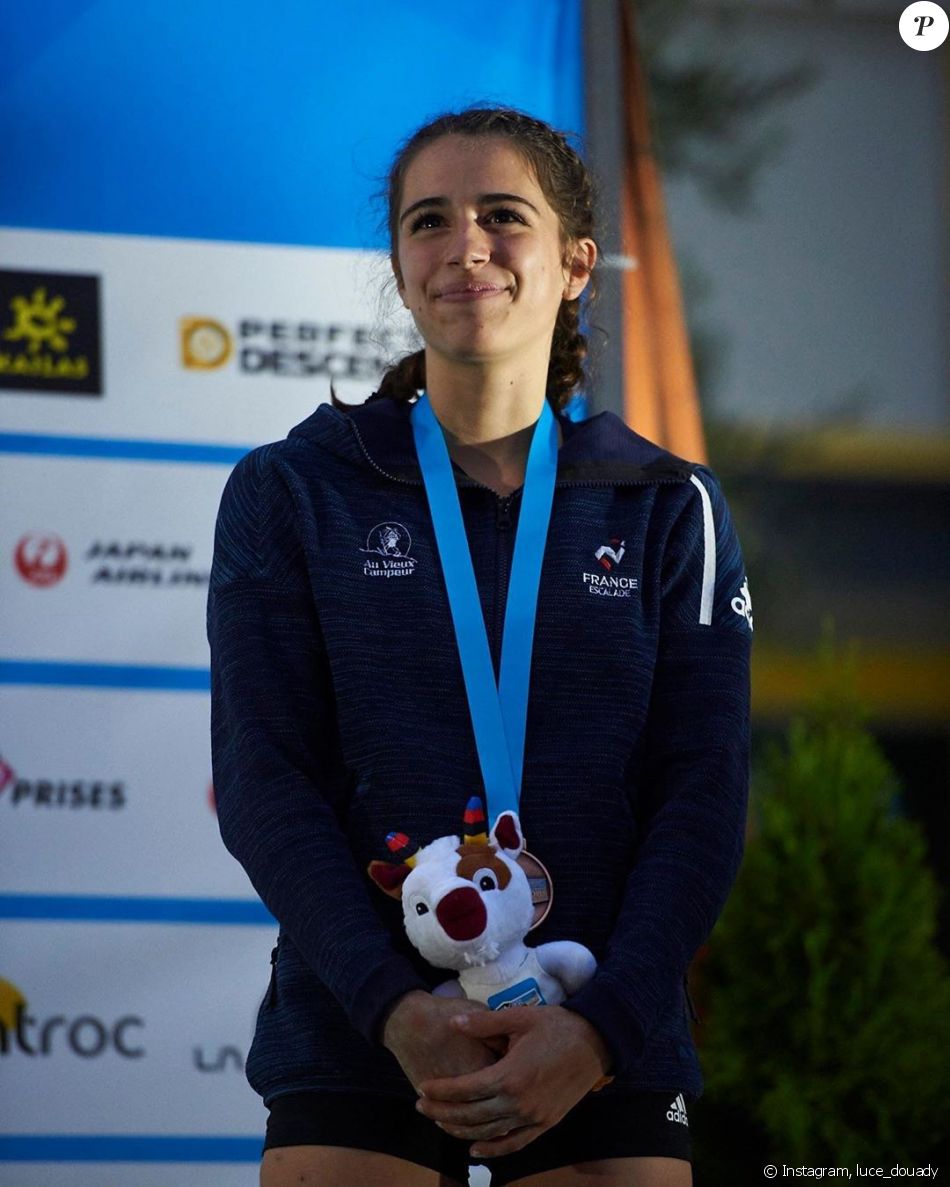 Luce Douady le 26 août 2019. Grand espoir de l'escalade, elle est ...