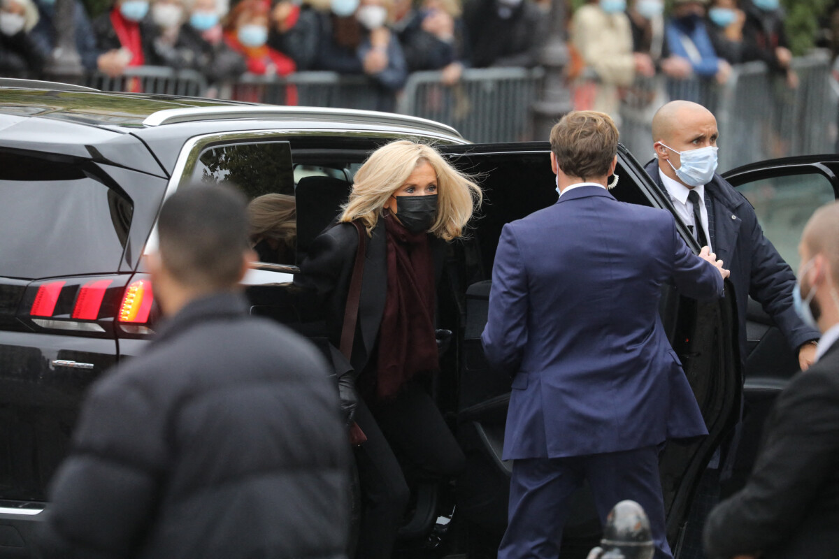 Photo : Brigitte Macron - Les obsèques de Juliette Gréco en l'église ...