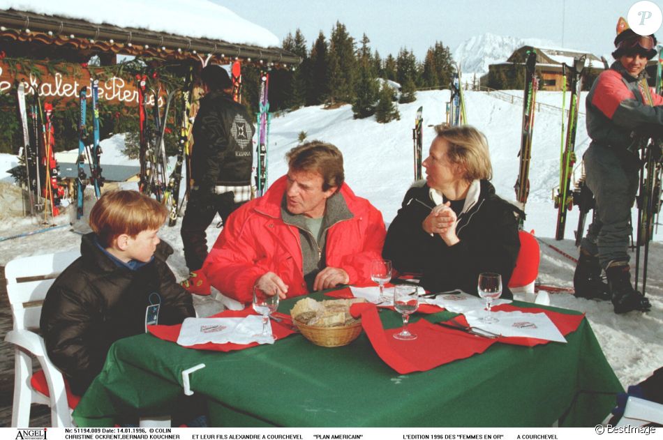 Christine Ockrent, Bernard Kouchner et leur fils Alexandre à Courchevel ...