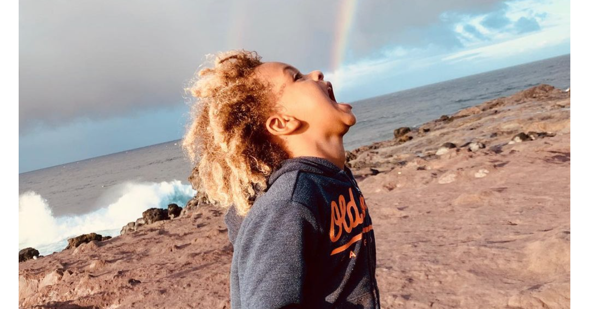 Nohea, le fils de Yelena Noah. Novembre 2020. - Purepeople