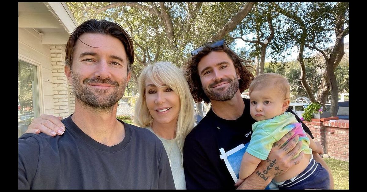 Linda Thompson et ses fils Brody et Brandon Jenner. - Purepeople