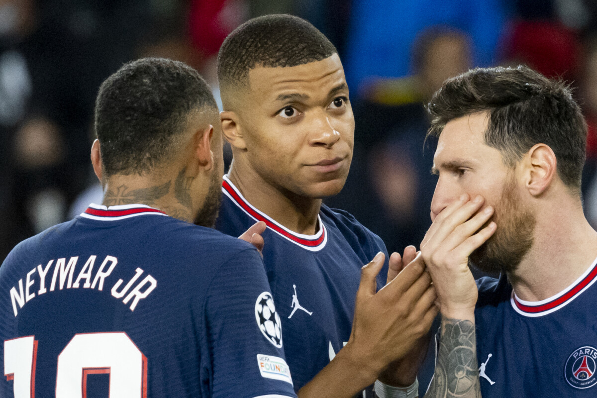 Photo : Neymar, Lionel Leo Messi et Kylian Mbappé - Victoire du PSG (2) face à Manchester City ...