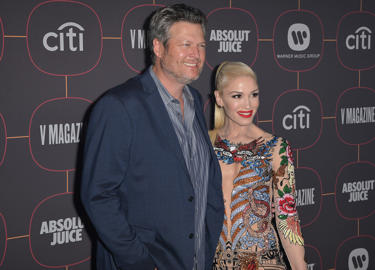 Photo : Gwen Stefani et son compagnon Blake Shelton au photocall de la ...
