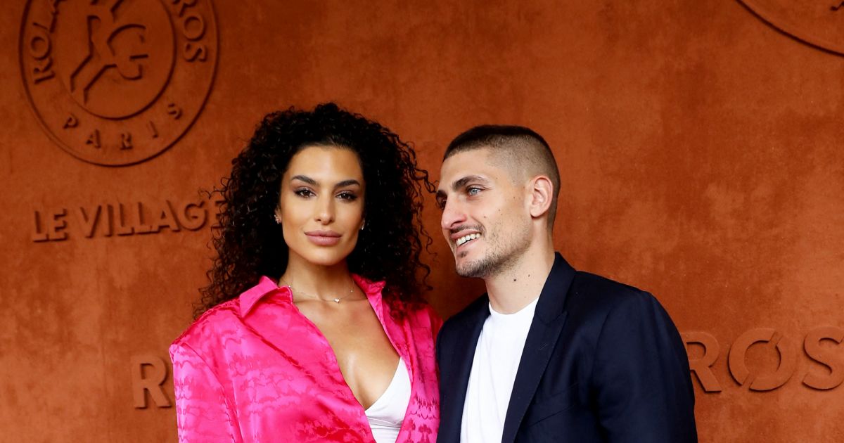 Marco Verratti et sa femme Jessica Aidi au village lors des ...