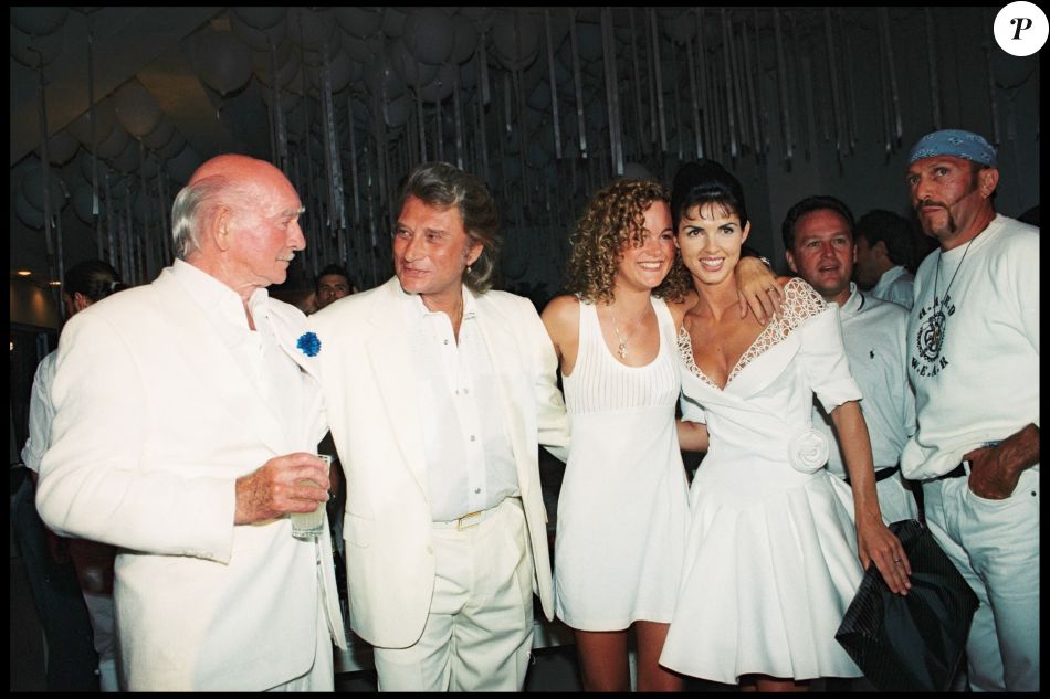 Eddie Barclay, Johnny Hallyday, Laeticia Hallyday et Caroline Barclay ...