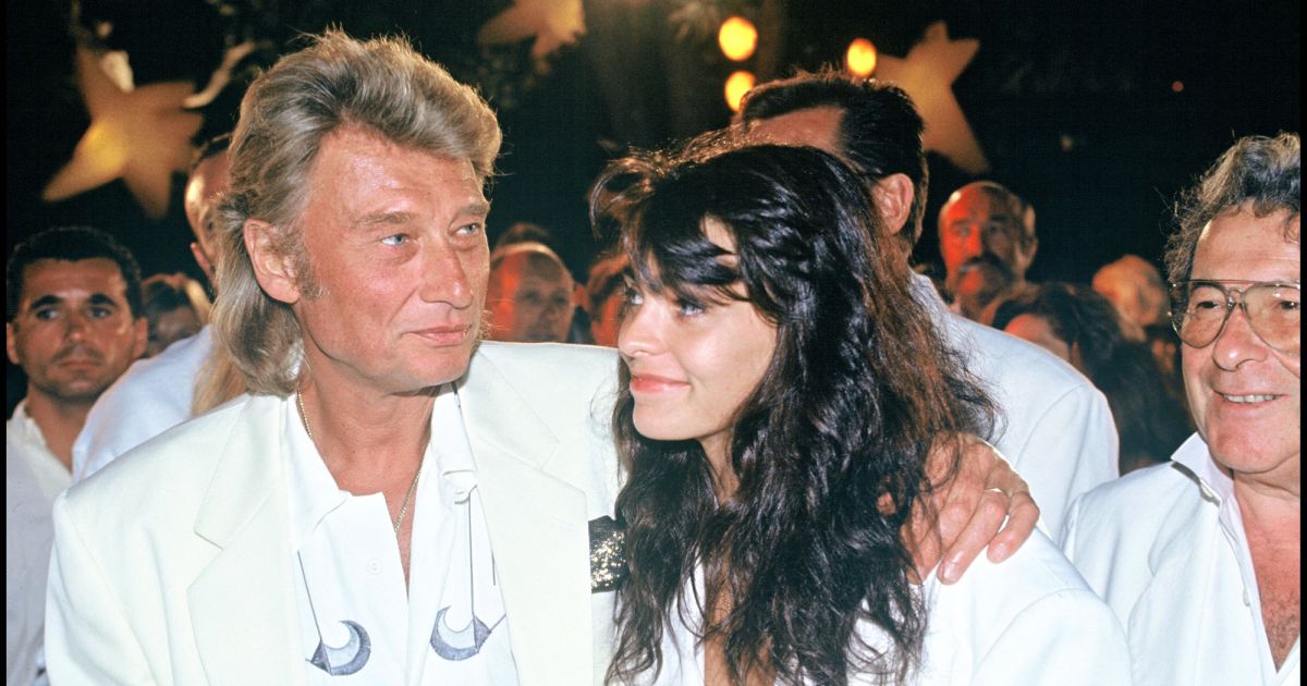 Johnny Hallyday et sa femme Adeline lors du mariage d'Eddie et Caroline ...
