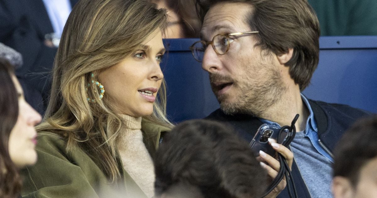 Mathieu Vergne et sa femme Ophélie Meunier - People lors du match de ...