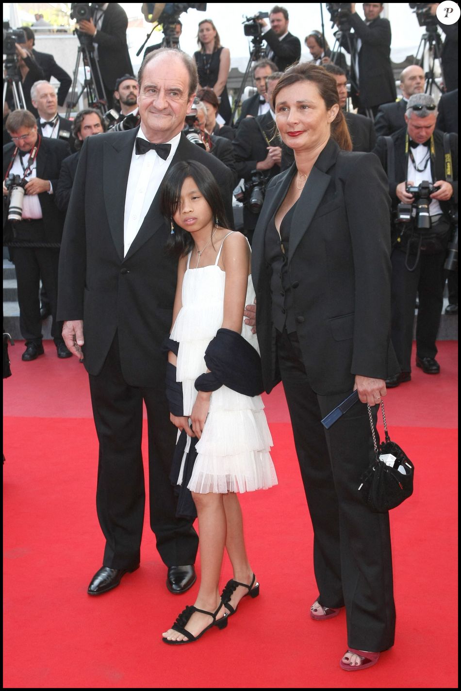 Pierre Lescure, sa femme Frédérique et leur fille Anna. - Purepeople