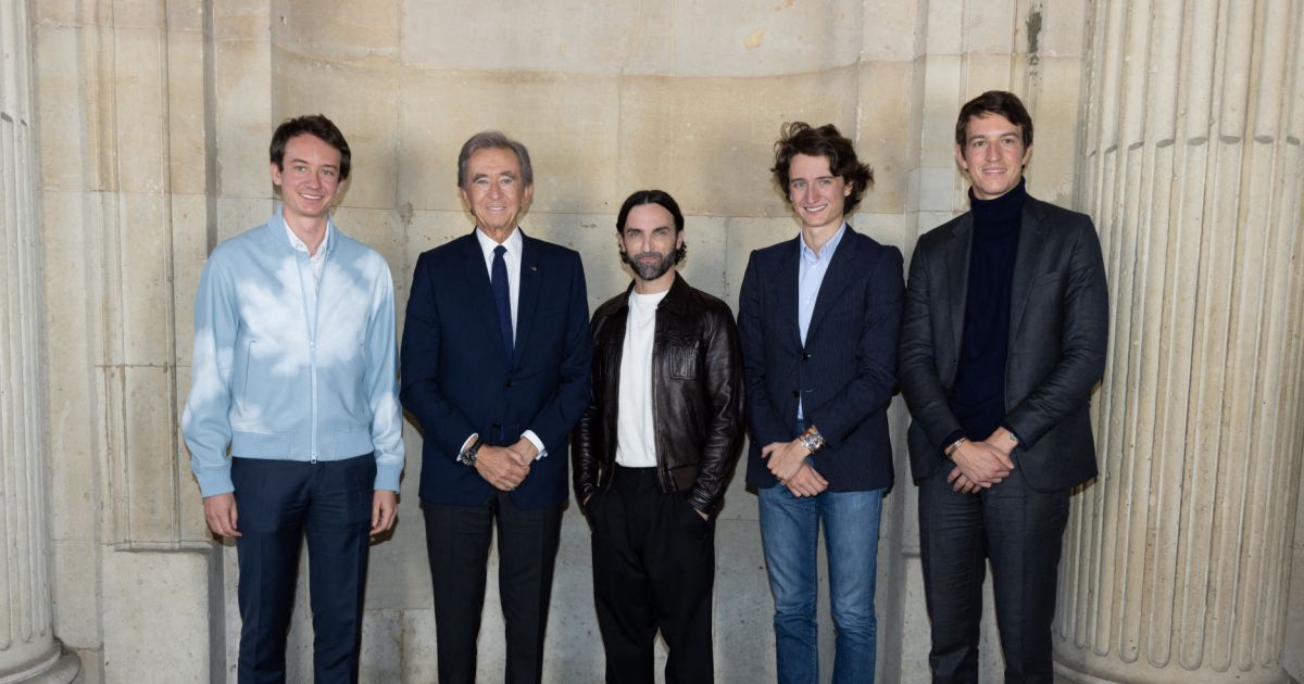 Frédéric Arnault, Bernard Arnault, Nicolas Ghesquière, Jean Arnault et ...
