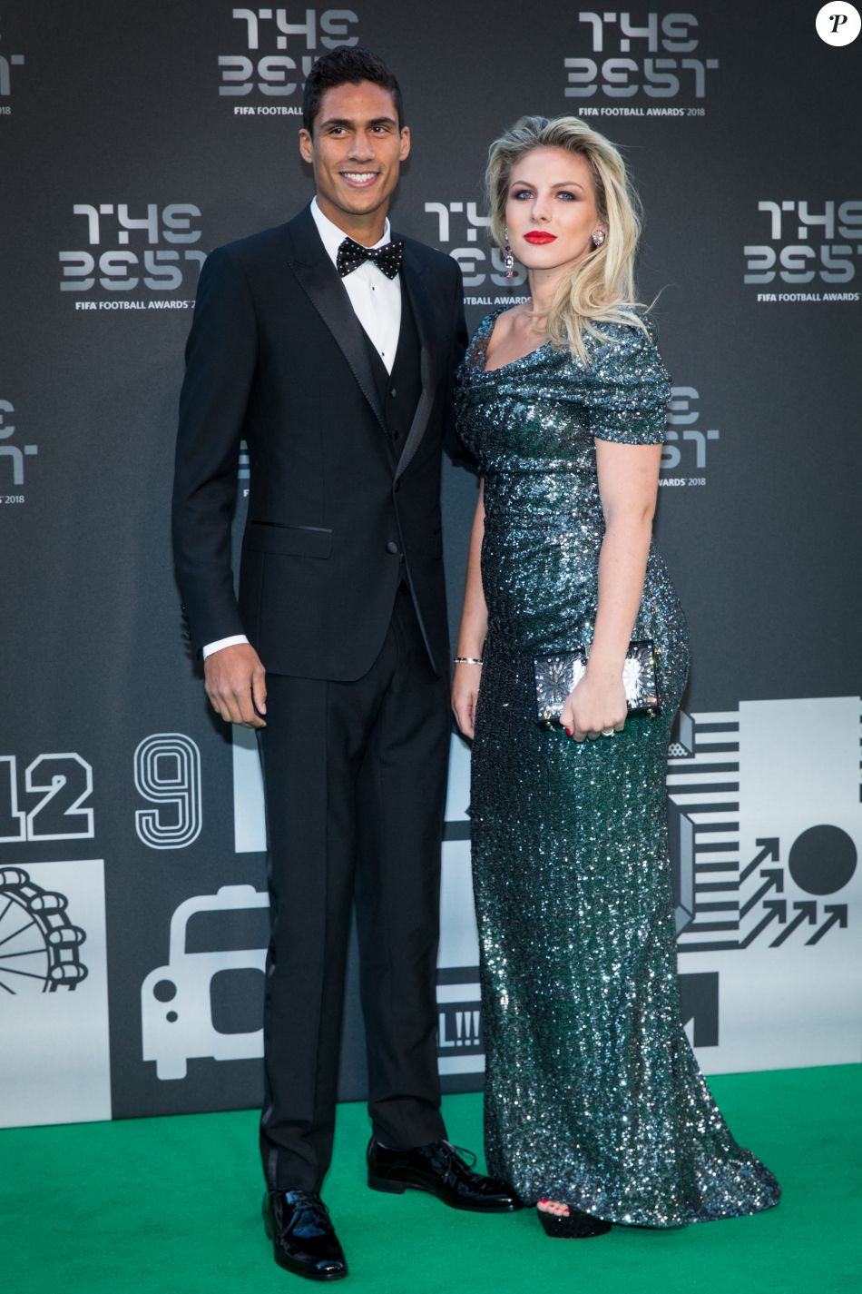 Raphaël Varane et sa femme Camille Tytgat - Les célébrités arrivent à ...