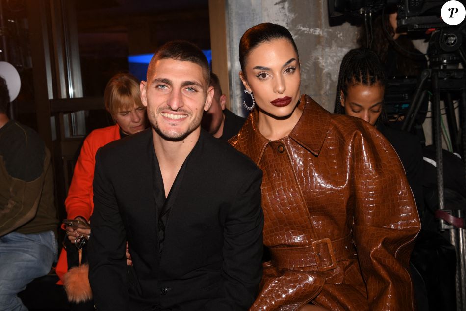 Marco Verratti et sa femme Jessica - Front Row - Défilé Messika haute ...