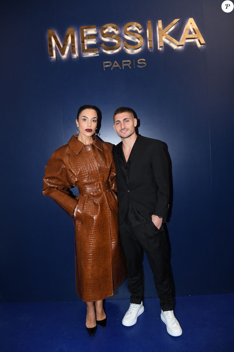 Marco Verratti, sa femme Jessica - Photocall Défilé Messika haute ...