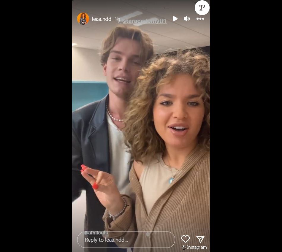 Louis et Léa de la Star Academy en story Instagram, le 28 novembre 2022 ...
