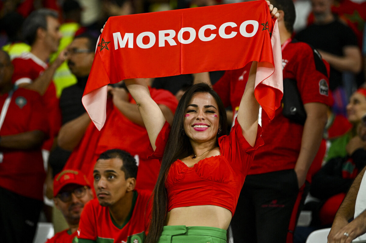 Photo : Supporters du Maroc - Match "Maroc - Espagne (tab 3-0)" lors de ...