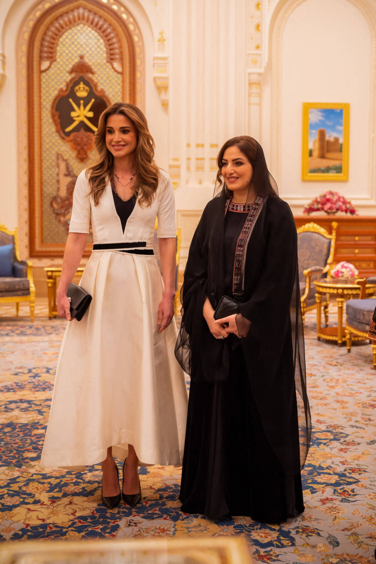 Photo : La reine Rania de Jordanie rencontre Sayyida Ahad bint Abdullah ...