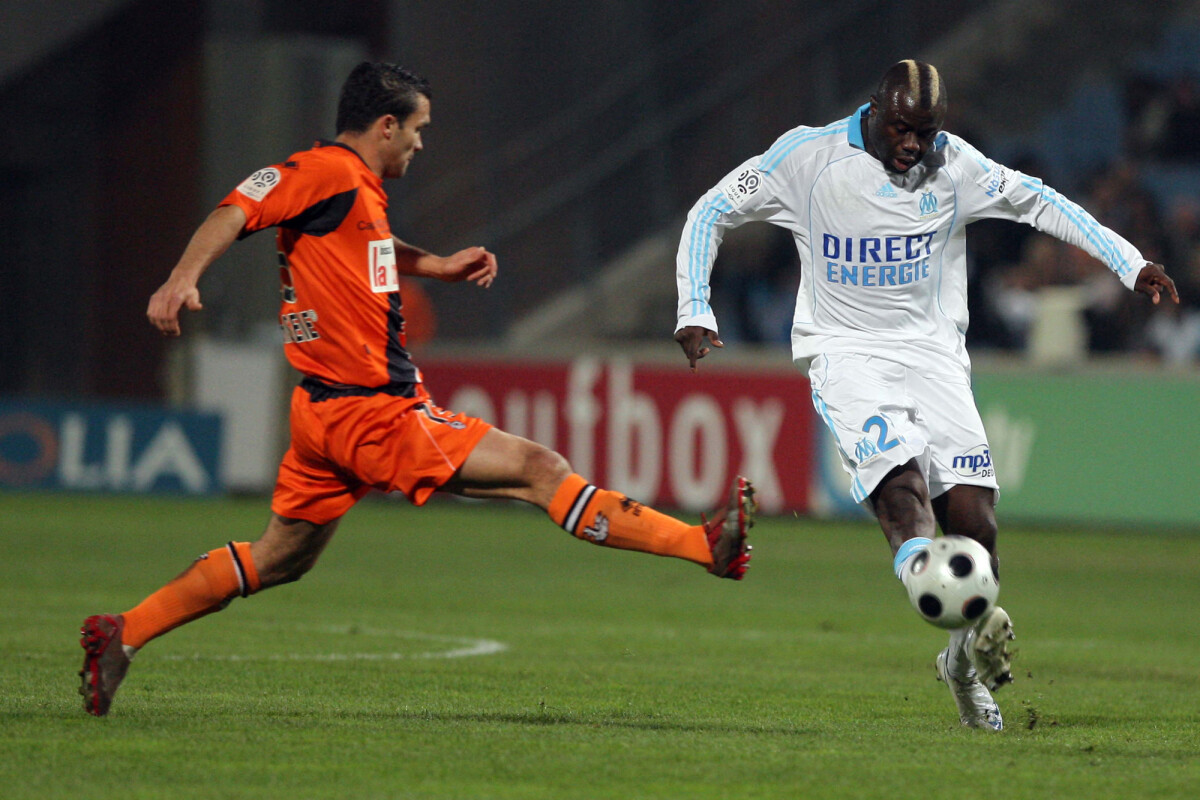 Photo : Modeste M'Bami lors du match, Olympique de Marseille vs FC Lorient au Velodrome de ...