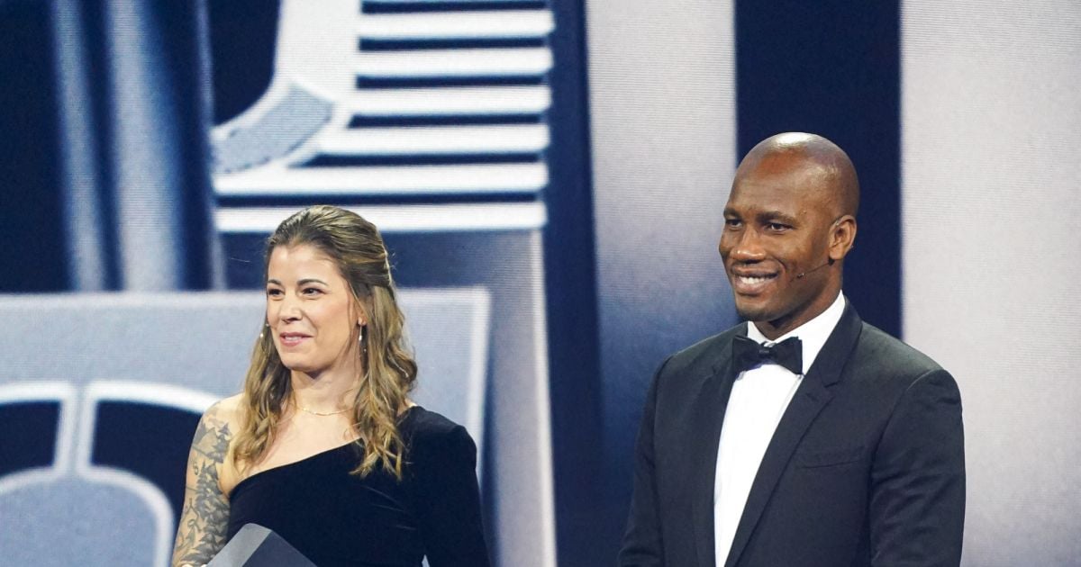 Stephanie Labbé, Didier Drogba lors de la cérémonie des Best Fifa ...