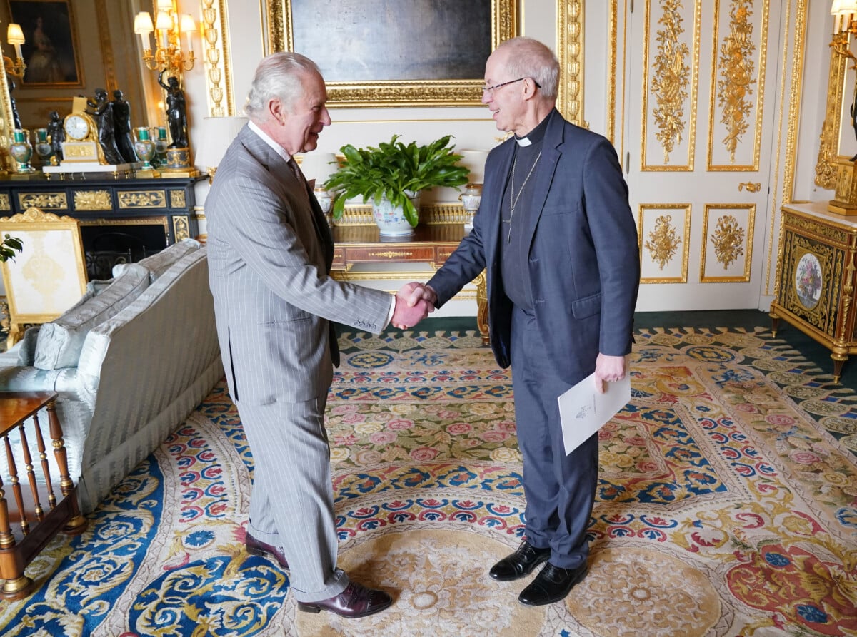 Photo : Le roi Charles III d'Angleterre en audience avec l'archevêque ...