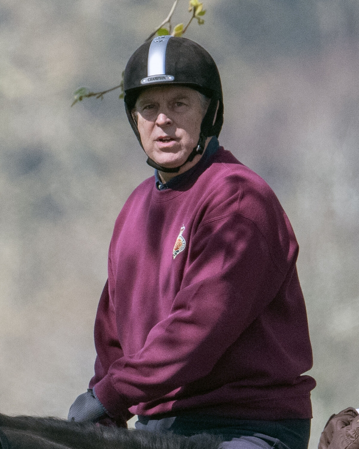 Photo : Le prince Andrew en promenade à cheval avec la police montée ...