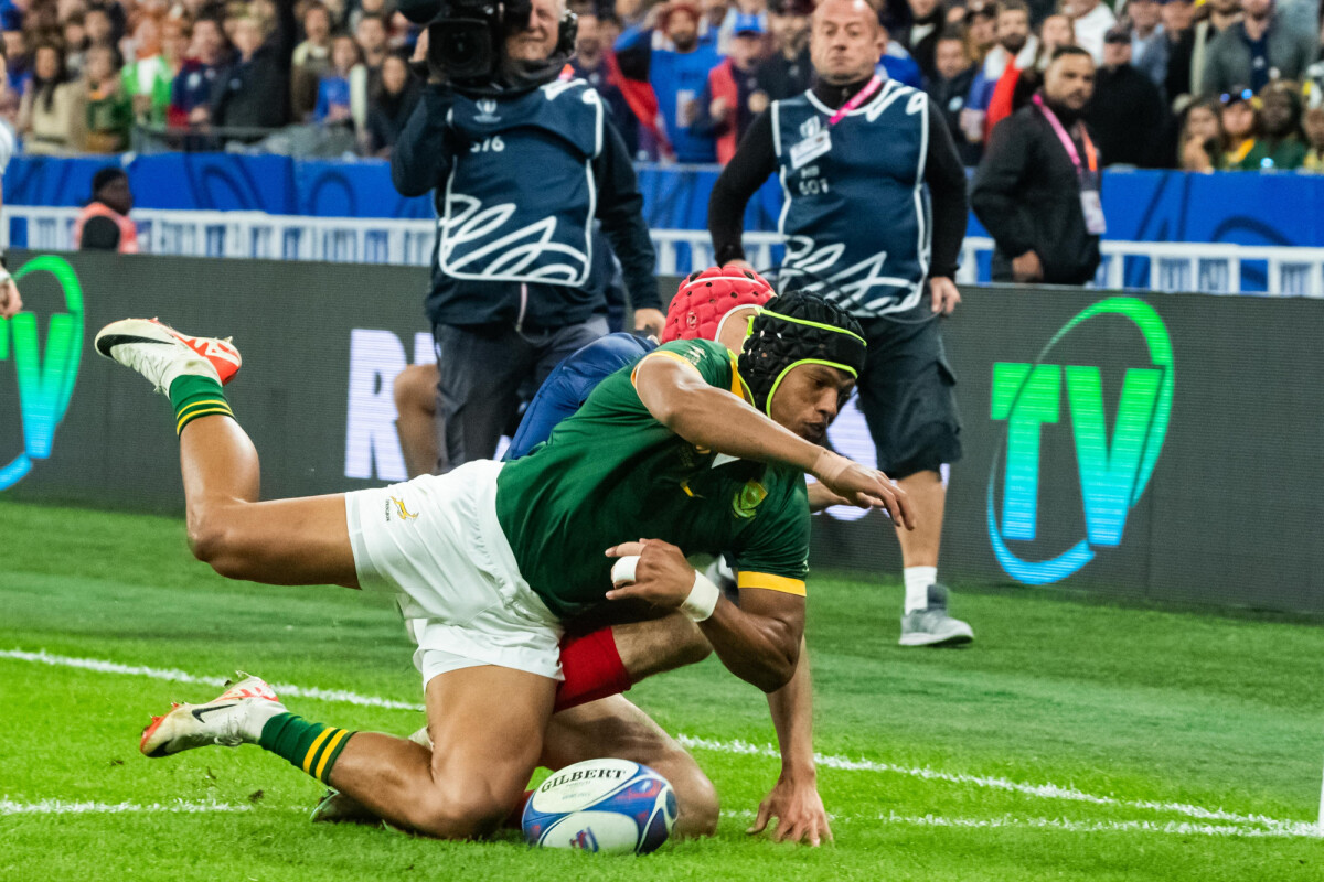 Photo : Kurt-Lee Arendse (Afrique du Sud) - Coupe du Monde de Rugby France 2023 - Match de quart ...