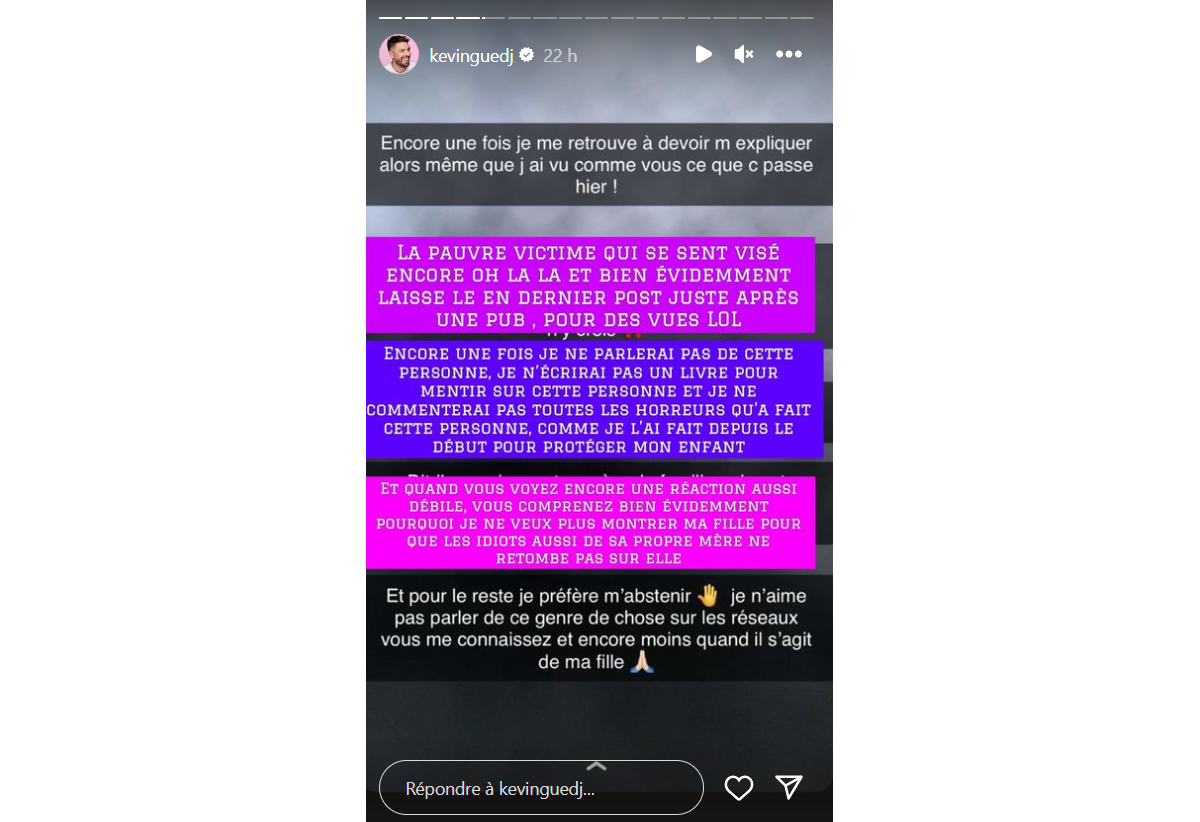 Photo : Kevin Guedj répond aux attaques de son ex-femme Carla Moreau ...